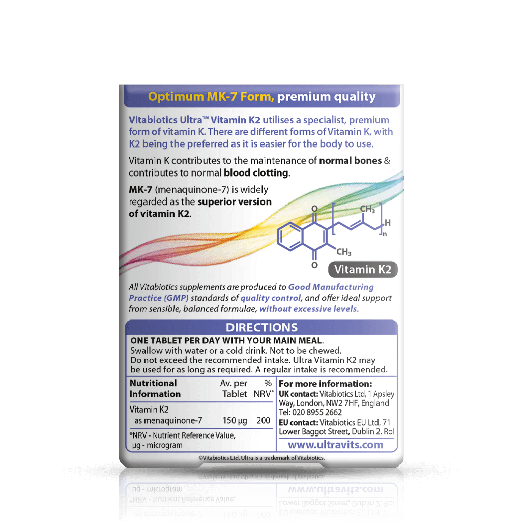 Ultra Vitamin K2 Tablets Vitamin K Supplement Vitabiotics®