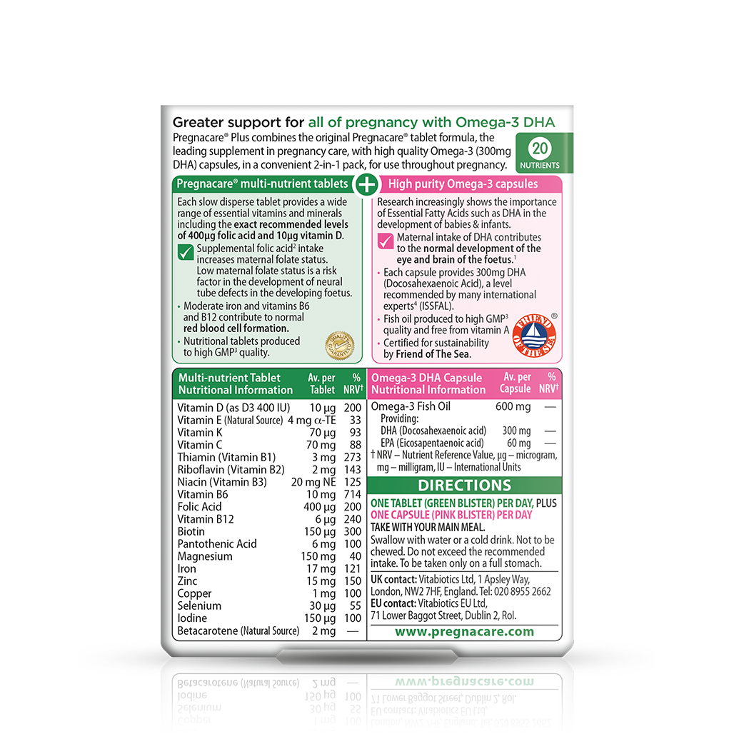 Pregnacare® Plus | Pregnancy Multivitamin | By Vitabiotics