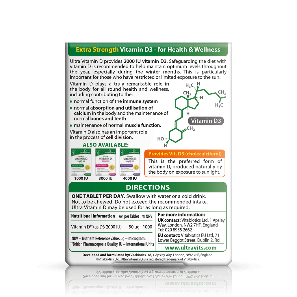 Ultra Vitamin D 2000IU By Vitabiotics® | Vitamin D Tablets