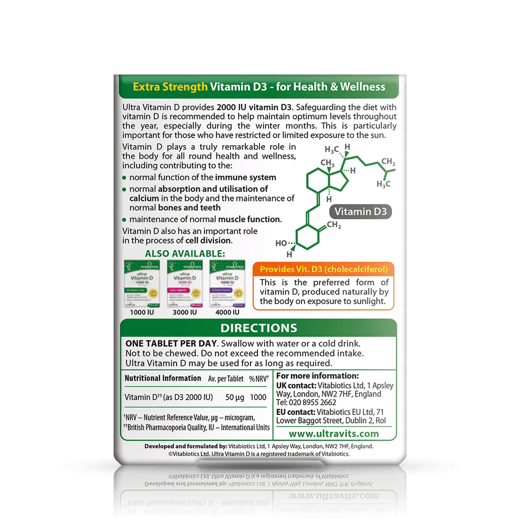 Ultra Vitamin D 2000IU By Vitabiotics® | Vitamin D Tablets