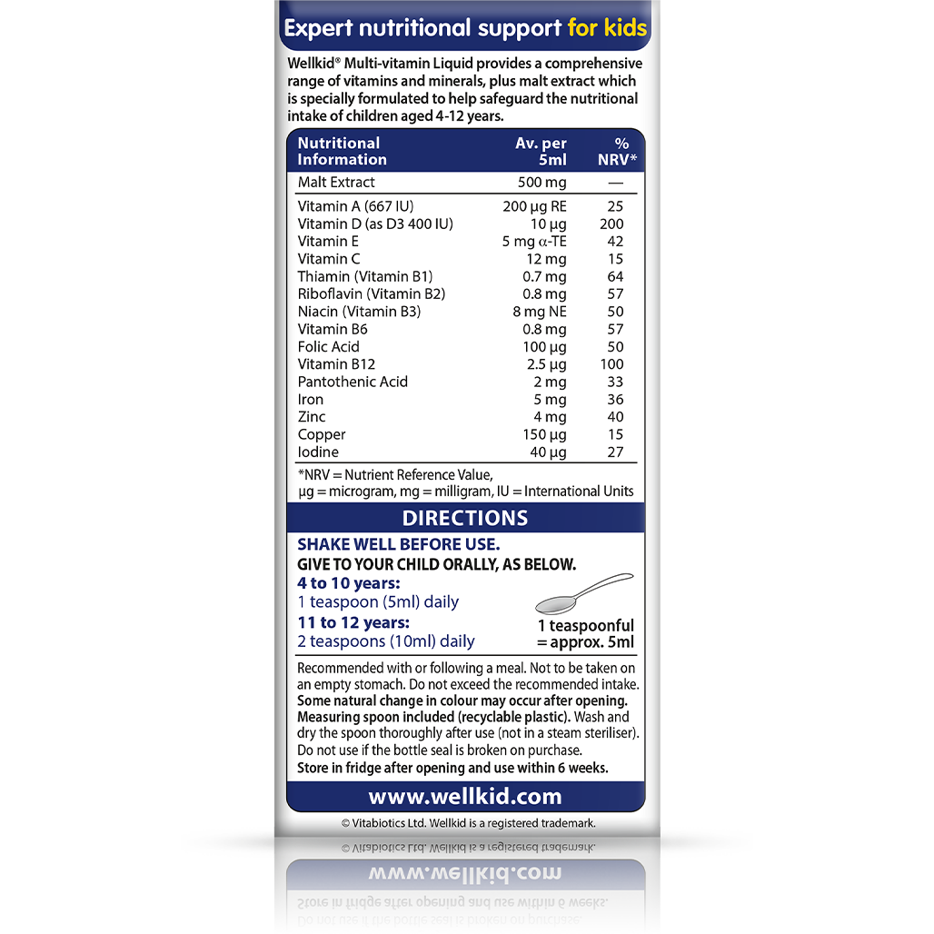 Wellkid® Multi-Vitamin Liquid By Vitabiotics | Kid Vitamins