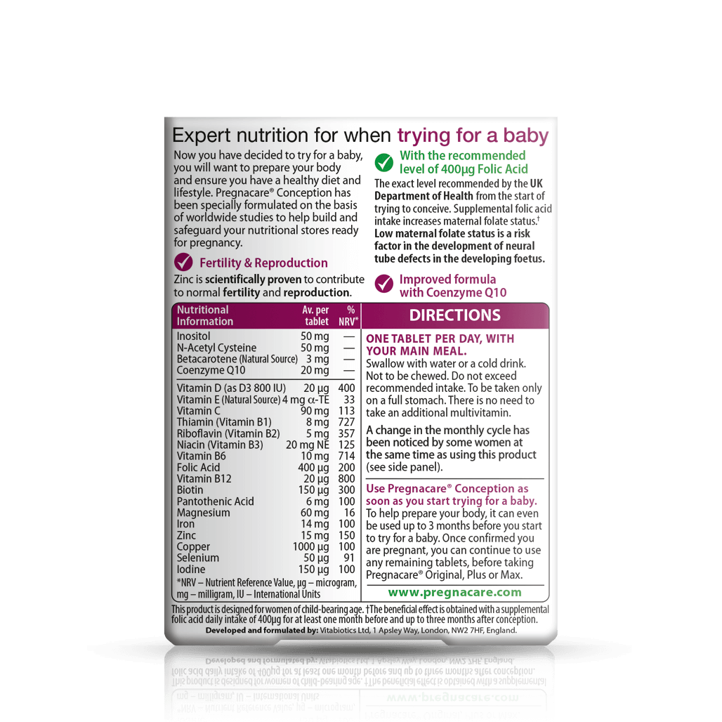 Pregnacare® Conception Tablets By Vitabiotics