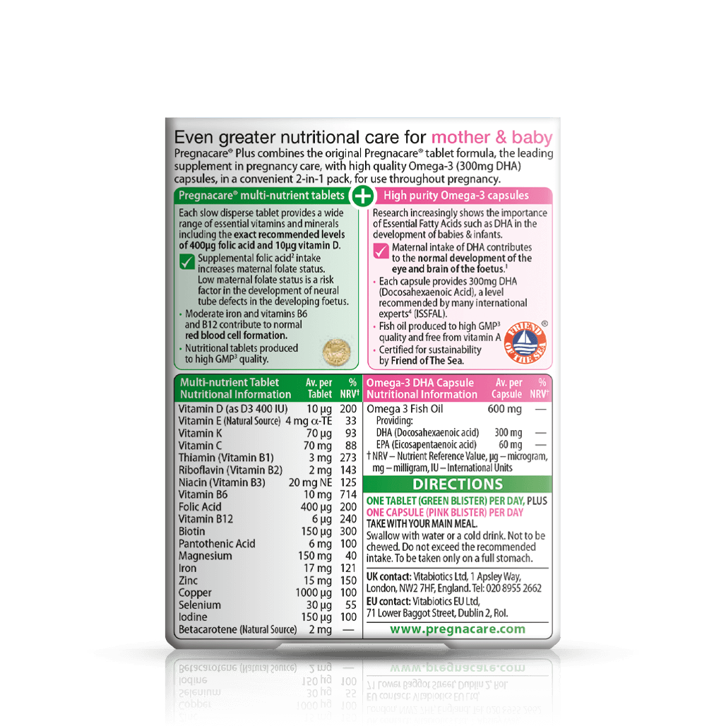 Pregnacare® Plus | Pregnancy Multivitamin | By Vitabiotics