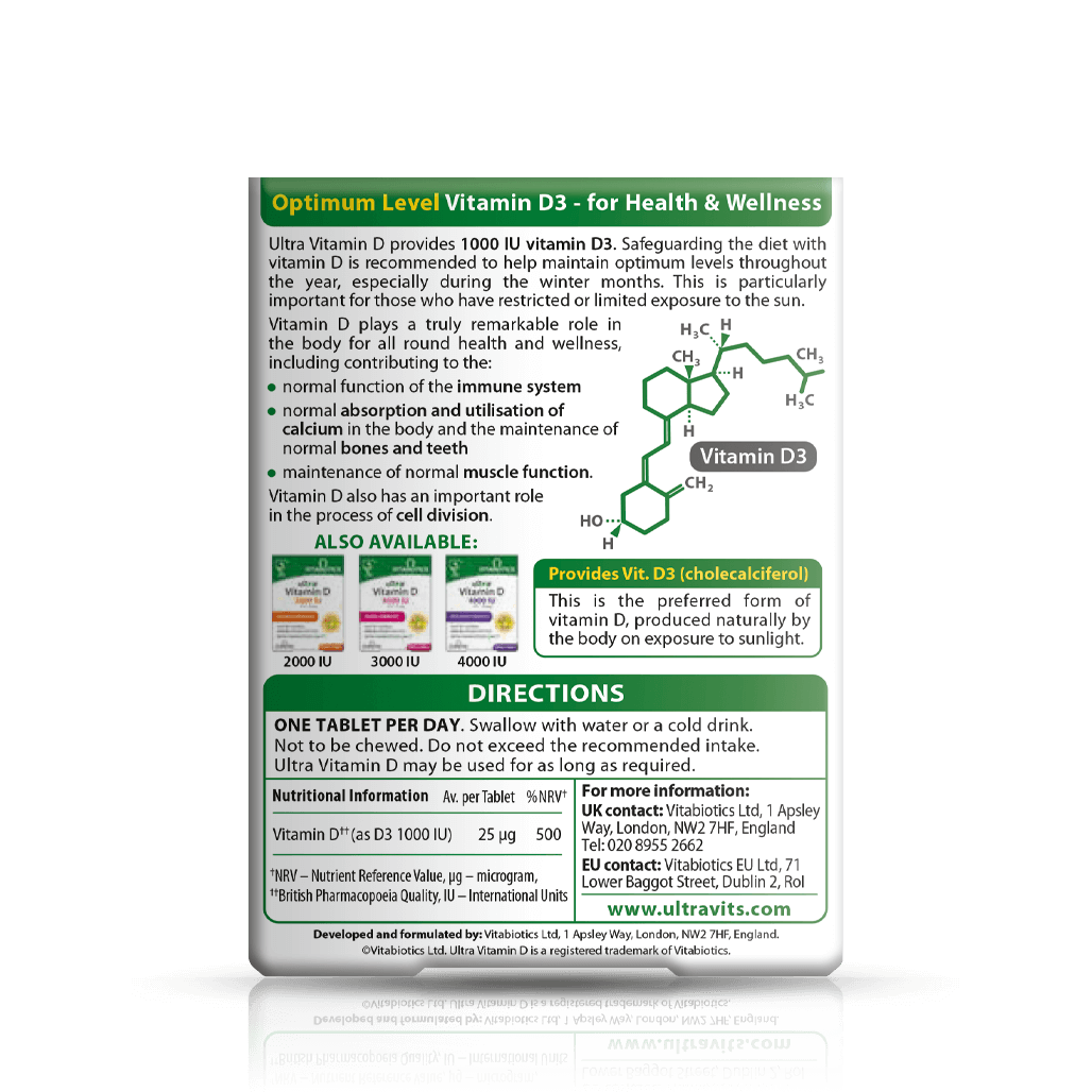 Ultra Vitamin D 1000IU By Vitabiotics® | Vitamin D Tablets