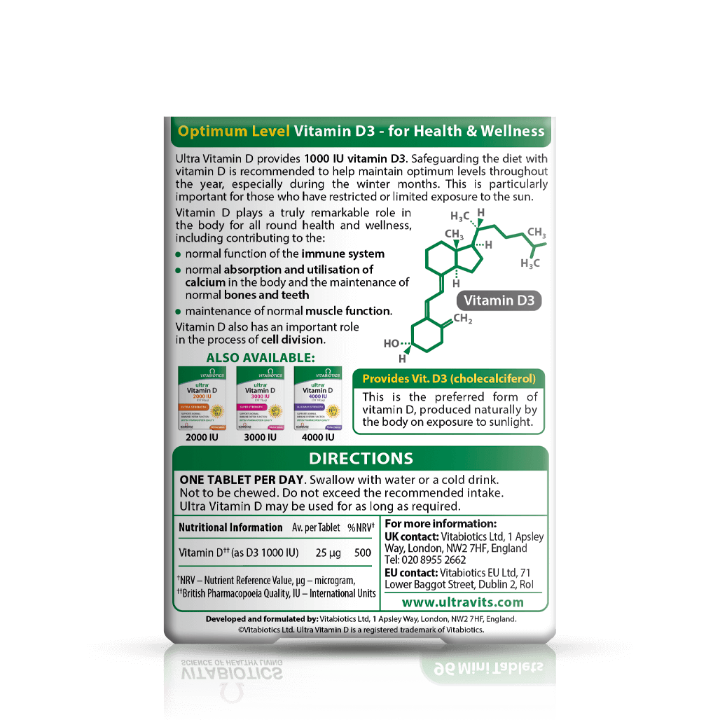 Ultra Vitamin D 1000IU By Vitabiotics® | Vitamin D Tablets