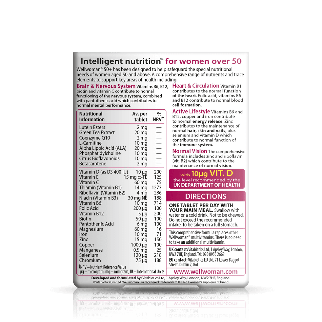 Wellwoman® 50 + By Vitabiotics | Daily Supplement For Women