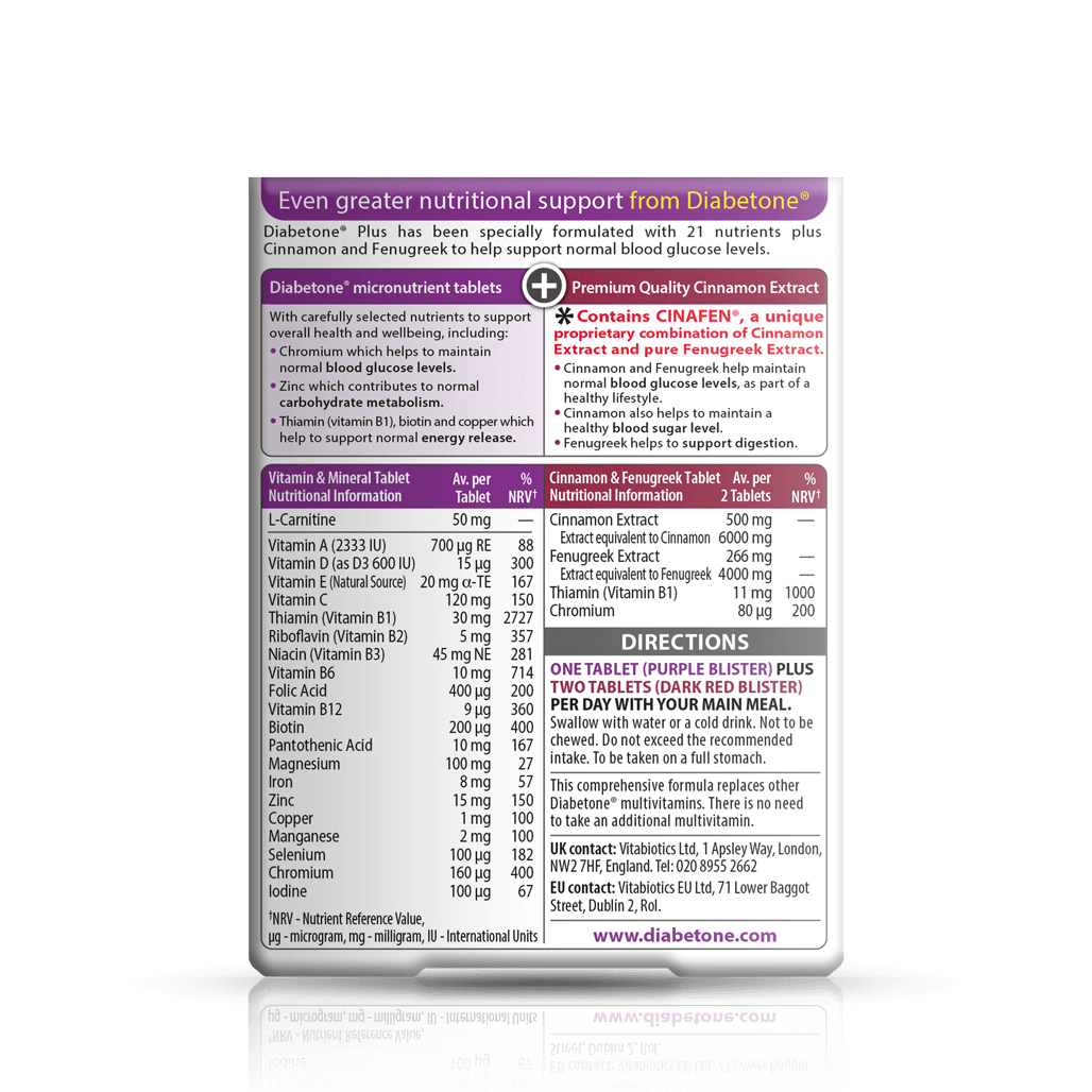 Diabetone Plus | Includes Chromium | Vitabiotics