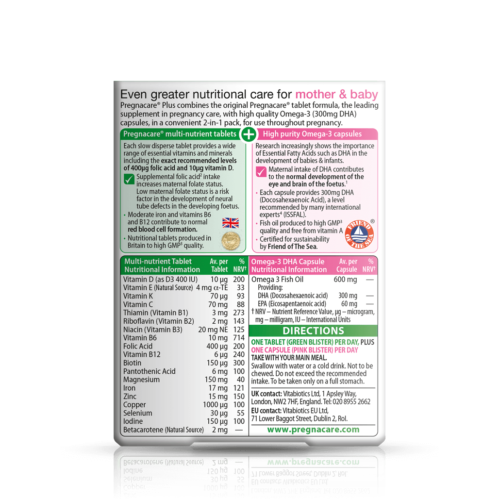 Pregnacare® Plus | Pregnancy Multivitamin | By Vitabiotics