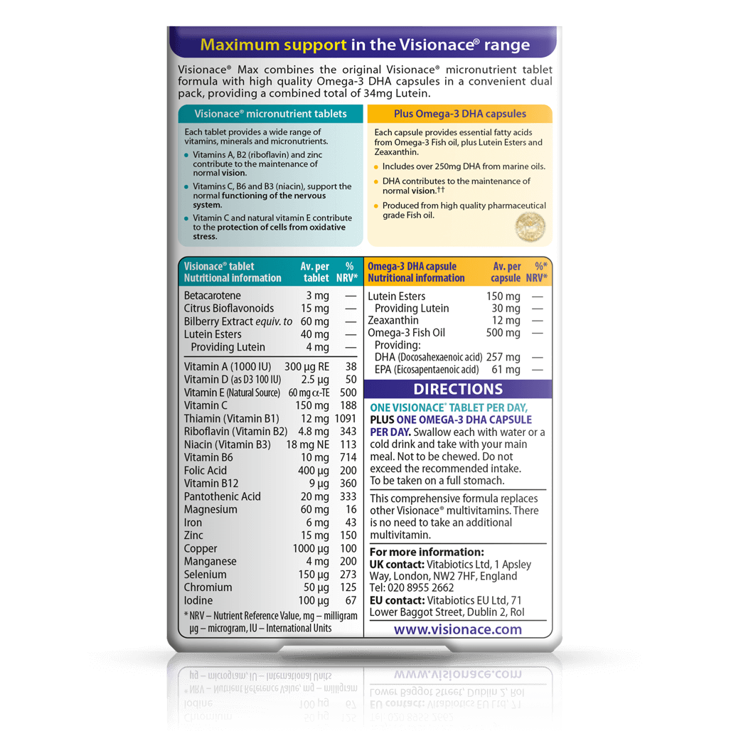 Visionace Max | Eye Supplement | Vitabiotics
